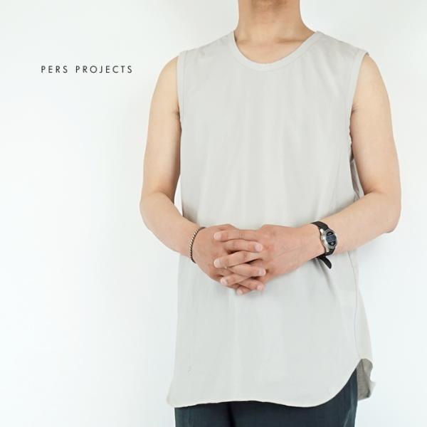 PERS PROJECTS/パースプロジェクトNO.24SU-00051ERICSON TANK TOP/エリクソンタンクトップ販売価格 6,930円(税込)【素材】コットン100%【生産国】日本製【サイズ】３：肩幅39cm　身幅52.5c...