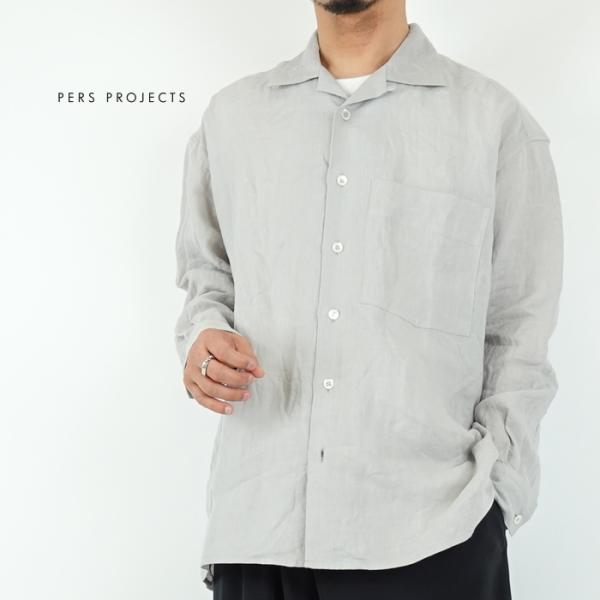 NO.26SP-11021SDPERS PROJECTS/パースプロジェクトVICTOR L/S WIDE FIT SHIRTS SOLID/ビクターロングスリーブワイドフィットシャツソリッドPRICE 23,100円(税込)【素材】リネン...