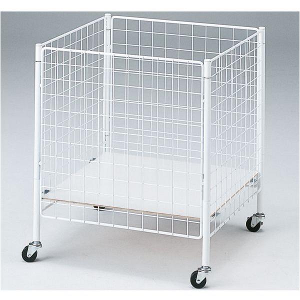 深型のネットワゴンです。クッションなどの大型商品に適しています。底板は在庫量に応じて5cm間隔で上下移動できます。 仕様素材／スチール製サイズ／W60×D60×H70cm折りたたみ可能 カゴの深さ：最大58cm ネットピッチ：5cm耐荷重／...