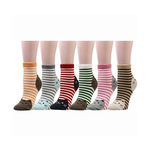 メイン素材: 綿成分：80％のワタ、15％のナイロン、５％のポリウレタン。サイズ：22-26cm26ｃｍまで対応ですので、足のサイズが少し大きめの女性でも履いていただけます。つま先とかかとに可愛い猫の顔がついているデザインで、動物好きや家族...