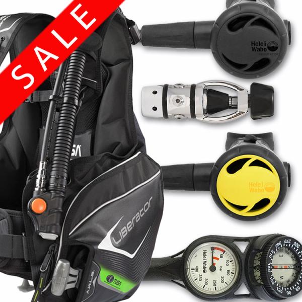 重器材セット( BCD ・ レギュレーター ・ オクトパス ・ ゲージ ) BCD TUSA/ツサ 0103B LI Berator リブレーター BCD レギュレーター。Hele i Waho/ヘレイワホ HSTD2 レギュレーター オク...