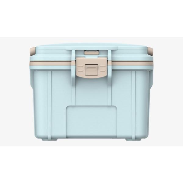 サイズ内寸：27.4 x 16.3 x 19.1 cm外寸：34 x 24 x 26.7 cm容量：8.00QT (7.57L)重量 ：2.3 kg一日中保冷6〜8缶収納可能取り外し可能な一体型アイスパック取り外し可能なインナートレイ蓋の内...