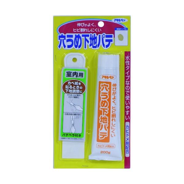 (特長) ●水性タイプで取り扱いが簡単です。 ●カビドメ剤入りでカビの発生を防ぎます。 ●伸びがよく、ひび割れしにくいパテです。 (用途) ●壁紙を貼るときの室内カベの穴埋めやひび割れ・すきまなどの補修に。 ●壁紙を貼るときの化粧合板の継ぎ...