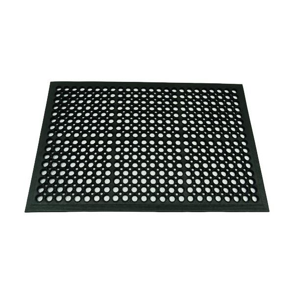 ■特徴 天然ゴム素材１００％で、弾力性、ノンスリップ性、耐久性、摩耗性、防振性に優れています。 孔付きで透水性もあるため、雪地や砂地、砂利などでも使用可能です。 周囲の縁にテーパー（傾斜）が付いているので、つまずきにくいです。  ■用途 作...