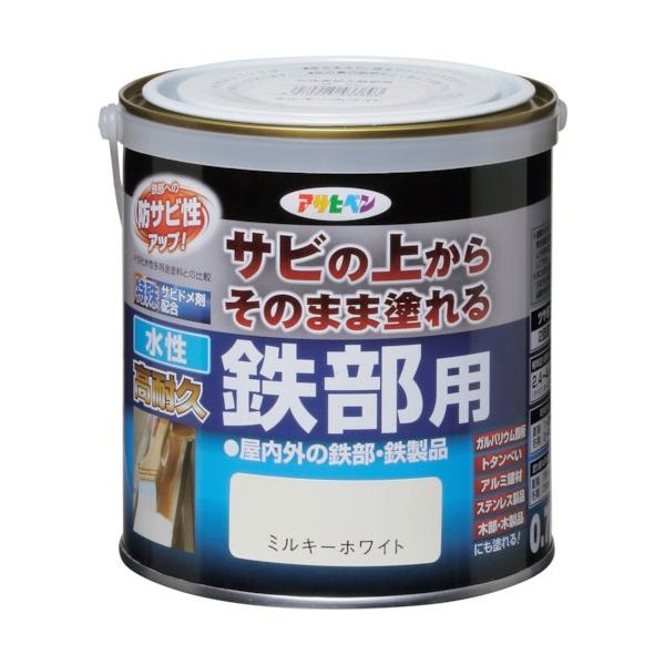 ●サビの上からそのまま塗れる！ ●水性で塗りやすい低臭タイプの鉄部用塗料です。 ●特殊強力サビドメ剤の効果でサビの上から直接塗れます。 (ポロポロと取れるようなサビは取り除く必要があります。 ) ●特殊フッ素樹脂、シリコン架橋システム、紫外...