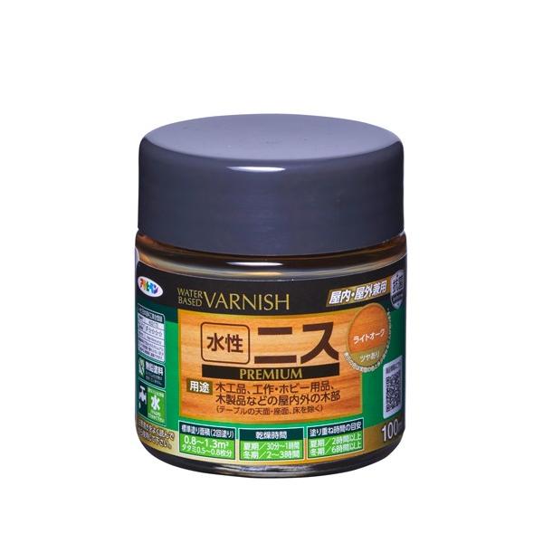 特長  ●着色とニス塗りが同時にでき、木目を生かした美しいツヤに仕上がります。  ツヤ消し色は、落ち着いたツヤ消しに仕上がります。   ●屋内外兼用で、耐候性と防カビ性に優れ、木材を長期間保護します。   ●塗りやすい水性タイプで、用具の後...