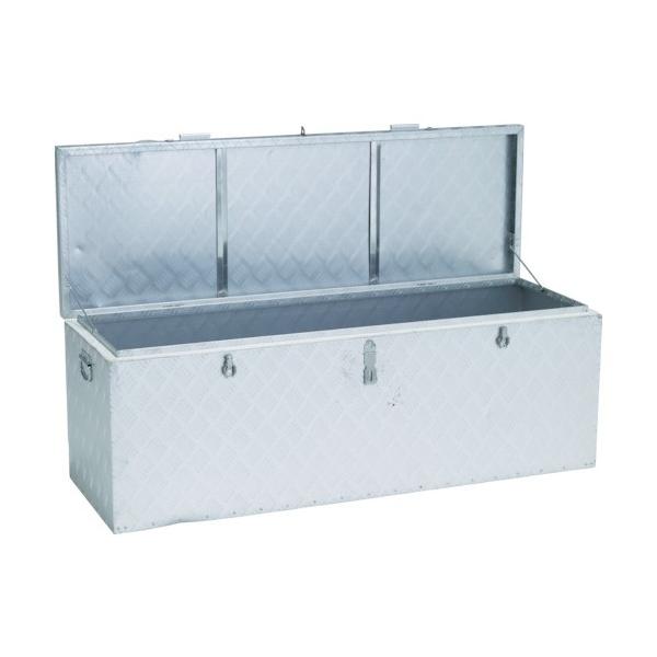 丈夫で万能なアルミボックス。 南京錠取付金具。 (南京錠は別途お買い求めください。 ) 軒先やお庭での収納ボックスとしてだけでなく、作業用トラックにも積載可能です。 (一部積載できない車種もございます。 ご購入前に必ず寸法を御確認ください。...