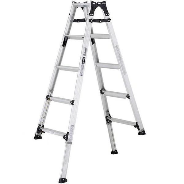 商品画像はイメージ画像です。実際とは異なる場合がございます。 幅広踏ざんで軽量な伸縮脚付はしご兼用脚立 操作しやすい伸縮操作レバー(6mmピッチ)。 昇降しやすい幅広踏ざん(60mm)。 交換しやすいボルト式支柱端具。 ○天板高さ(m):1...