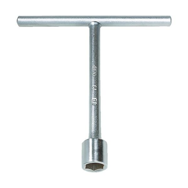 ■特徴 早回しなど連続作業がしやすく、力の掛け具合を加減しやすい形状の便利工具です。 ソケット部は6角形状です。  ■用途 六角ボルト・ナットの締結作業  ■仕様 JIS表示認定工場製  ■材質 特殊鋼 表面処理：ニッケルクロムメッキ、カチ...