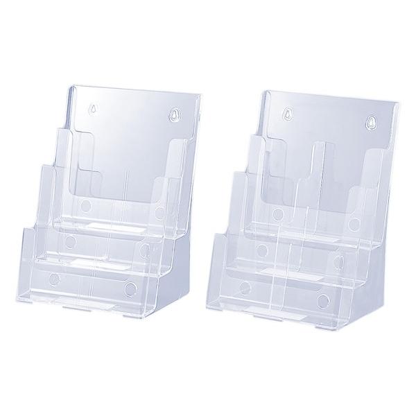 パンフレット・カタログなどのディスプレイに大活躍！ ショップやオフィスの受付カウンターに最適。 安心、丈夫なパッケージ（エアキャップ包装、1個箱入り）。 デスクまわりの小物や書類の整理にもご利用いただけます。 背面に穴がありフックで壁に掛け...