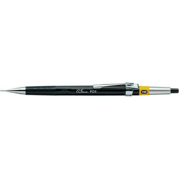 芯硬度表示窓付製図用シャープペンシル。 芯径:0.5 内蔵芯:HB 軸色:黒   【入数】 1本 PG5AD