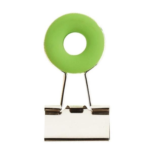 かわいいドーナツ型クリップ 挟口寸法(mm):32 とじ枚数(枚):約90   【カラー】 グリーン 【入数】 1個 DCD11GR