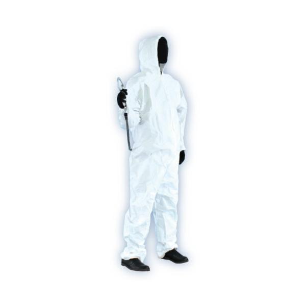 ■用途 汚れ、粉じん対策に。  ■仕様 色:白 サイズ:3L 適合身長(cm):186〜194 適合胸囲(cm):116〜124   【入数】 1点