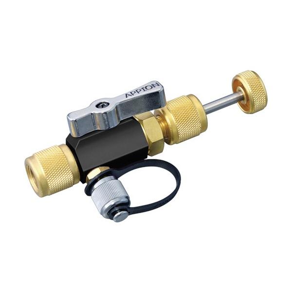 ■特徴 サービスポートのムシをガスを漏らさず取り外し・交換できます。　 サービスポートのムシを取り外すことにより抵抗がなくなり、真空・充填・回収スピードがアップします。　 真空計の接続ができます。  ■用途 サービスポートのムシの取り外し・...