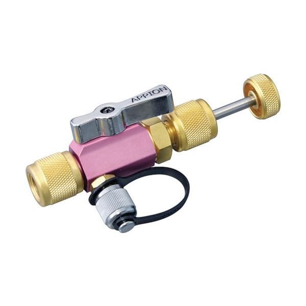 ■特徴 サービスポートのムシをガスを漏らさず取り外し・交換できます。　 サービスポートのムシを取り外すことにより抵抗がなくなり、真空・充填・回収スピードがアップします。　 真空計の接続ができます。  ■用途 サービスポートのムシの取り外し・...