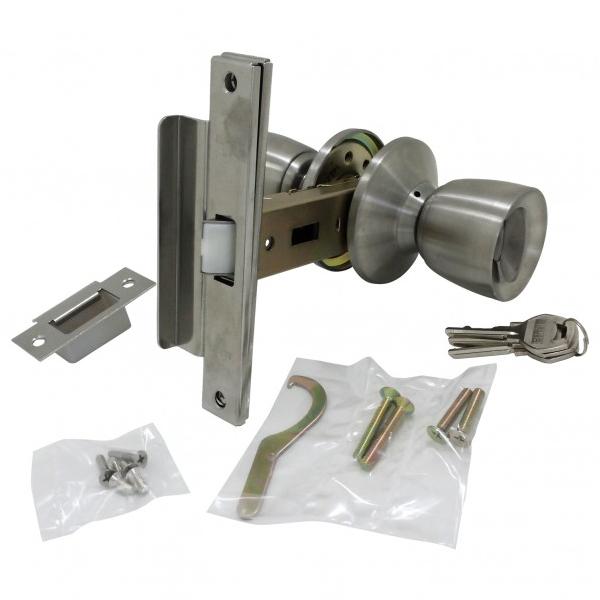 【商品説明】 万能取替タイプ。 細かまちサッシ対応 カギ3本付き。 【用途】 事務所・アパートの玄関・勝手口に！ 【仕様】 扉厚:25-43mm バックセット:100mm 本体ビスピッチ:42・44・50mm   【入数】 1個