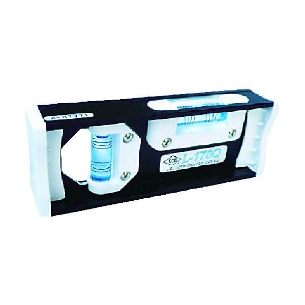 ■特徴 アイビーム型アルミ水平器のプロ仕様版です。 端面カバー搭載で丈夫です。 大型気泡管で見やすいです。  ■用途 水平・垂直・45°の測定に。  ■仕様 ※150mmには45°気泡管は付いておりません  ■材質 本体：アルミニウム 気泡...