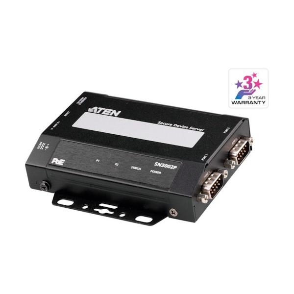 ■特徴 2ポートのセキュアな汎用RS-232Cシリアルデバイスサーバーです。 SCADA（Supervisory Control And Data Acquisition）システム向け組み込みに最適です。 Ethernet経由で給電可能なP...