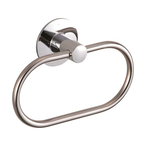 ■特徴 ベーシックな洗面用品です。 トイレ、バス、キッチンにピッタリのタオル掛けです。 ステンレス製です。  ■用途 タオル掛け。  ■材質 リング：ステンレス鋼 支持部：ABS樹脂（クロームメッキ）  ■注意点 火のそばで使用しないで下さ...