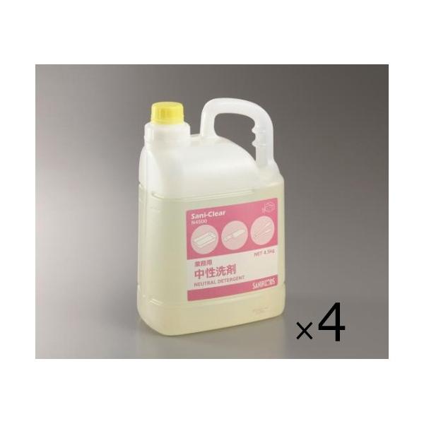 ●洗浄力とコスパに優れた業務用洗剤シリーズ●食品由来の汚れに優れた洗浄力を発揮します。●調理器具や野菜・果物の洗浄に適しています。●希釈ボトルは4〜10倍までの希釈に便利な目 ●型番：N4500 4本セット ●重量：4.5kg ●入数：4本...