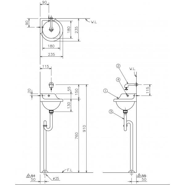●カラー:手洗器:ホワイト ●セット内容:・隅付手洗器(目皿付)(L1) ・衛生水栓(Y40J13) ・化粧木ネジ51mm(2個)(LF10051)×2 ・排水金具(Sトラップ)(LF6) その他洗面所排水部材  【入数】 1点 L1SSET