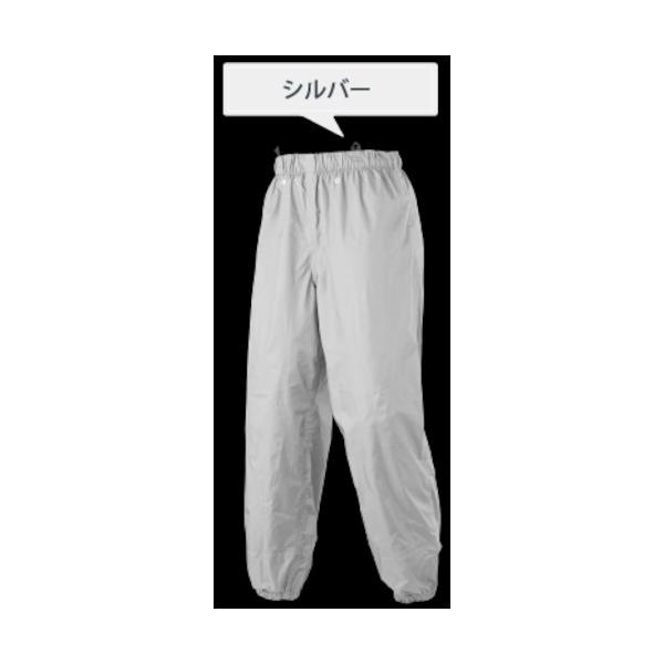 ■特長 ズボン裾ゴムタイプで、裾を引きずらない仕様です。  ウエスト部にはサスペンダー用フックを取付け、ズボンの下がりを軽減します。  ■仕様 色:シルバー サイズ:L 身長(cm):160-170 ウエスト(cm):78-88 ズボン裾ゴ...