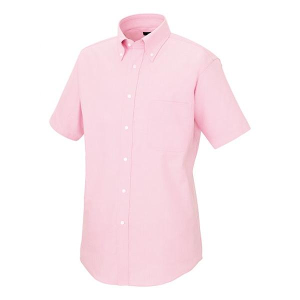 商品画像はイメージ画像です。実際とは異なる場合がございます。 ナチュラルなストレッチ素材で動きやすいスタンダード型オックスシャツ   【サイズ】 SS 【カラー】 060ピンク 【入数】 1枚 7883