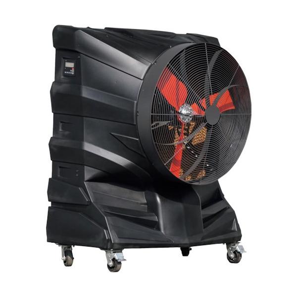 ■特徴 気化熱を利用した大型冷風機です。 どこでも使用可能な強風は100V製品最大級で、熱中症対策や環境改善に最適です。 冷媒ガスを使用しない冷却で「「CO2」」排出やランニングコストの削減に役立ちます。 移動式で各所に移動設置が可能です。...
