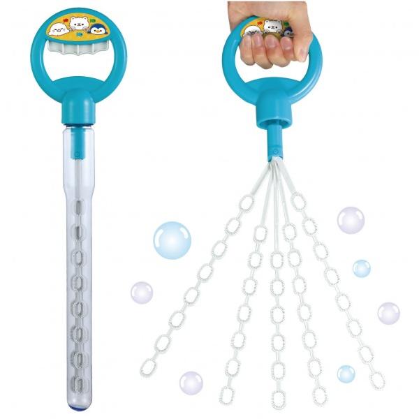 ●キャッチコピー:握るとパッと広がる！ビッグサイズのしゃぼんスティック！  ●商品説明:握ると変形して大きく開くスティックタイプのしゃぼん玉おもちゃです。  しゃぼん玉をたくさん飛ばせるので、子どもから大人まで夢中になること間違いなし！シャ...