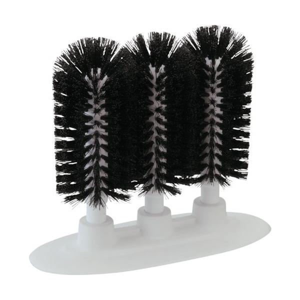 ■特徴 ブラシに洗剤をつけ、吸盤ボディをシンクに固定し、グラスの内外を同時に洗浄することができます。  ■用途 グラスの洗浄。  ■材質 毛：ポリエステル　●ボディ：プラスチック   【入数】 1点 4046103