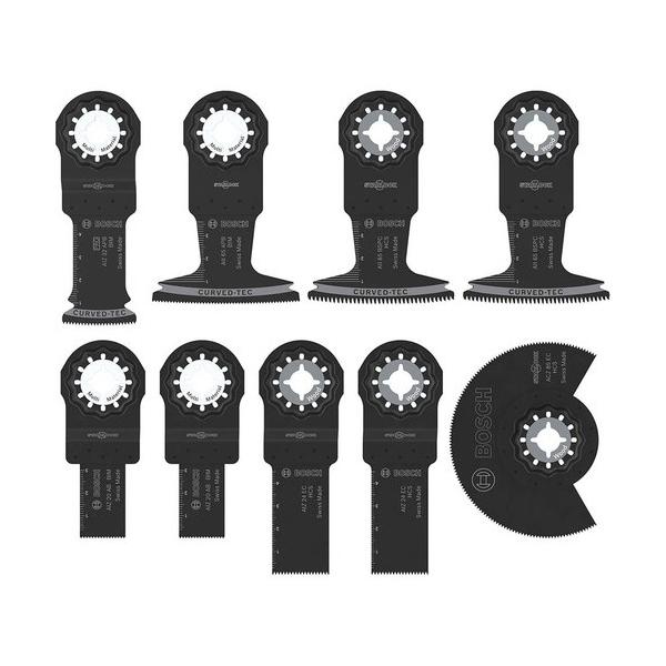 ■特徴 木材と金属の切断に適したベーシックなブレード9枚入りのお得なセットです。 独自開発形状のマルチツールアクセサリーです。 電動工具本体のパワーを確実に伝達する3D形状を採用しています。 ボッシュ、マキタ、ハイコーキOISマルチツール、...