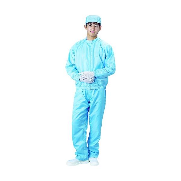 特徴 ・超導電性加工糸を使用しています。 用途 ・クリーンルーム、塵・ホコリ・静電気対策の必要な作業に。 仕様 ・色:ブルー・サイズ:3L・着丈(cm):66・ISO Class:7・適応胸囲(cm):125 ・ISO Class7(Fed...