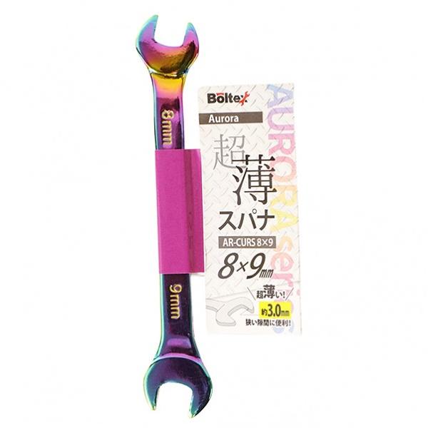 ●ダブルナットの締めつけや緩め作業に。   ●台車・机・椅子のキャスター類の調整、交換作業に。   ●自転車の車軸部分などに。   ●超薄い！約3.0mm。  狭い隙間に便利！  ●対応サイズ:8、9mm  ●商品サイズ 高さ:115mm ...