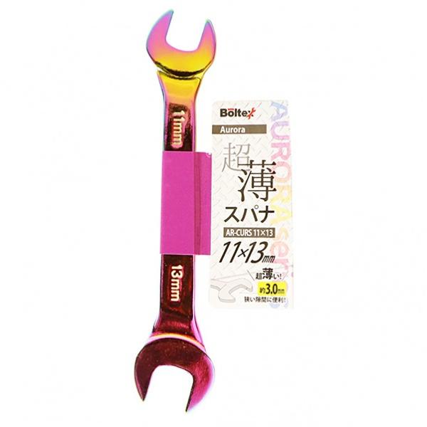 ●ダブルナットの締めつけや緩め作業に。   ●台車・机・椅子のキャスター類の調整、交換作業に。   ●自転車の車軸部分などに。   ●超薄い！約3.0mm。  狭い隙間に便利！  ●対応サイズ:11、13mm  ●商品サイズ 高さ:137m...