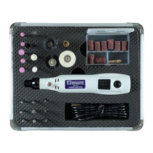 【特長】 充電式の為コードが邪魔にならない。 小型・軽量タイプなので手軽かつ軽快に使用出来ます。 幅広い用途をカバーする31点の先端パーツをセット。 収納性の良いトランク型アルミケース入り。 【用途】 一般彫刻、ガラス彫刻、彫金、アクセサリ...