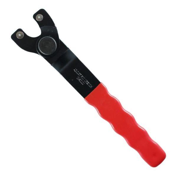 【特長】 ディスクグラインダー先端パーツの脱着に。 ピン穴の中心幅が10〜30mmまで使用可能なフリータイプ。 ピン穴4mm以上の各メーカーのディスクグラインダーに対応しています。 【用途】 ディスクグライダーのロックナットの脱着に。 【注...