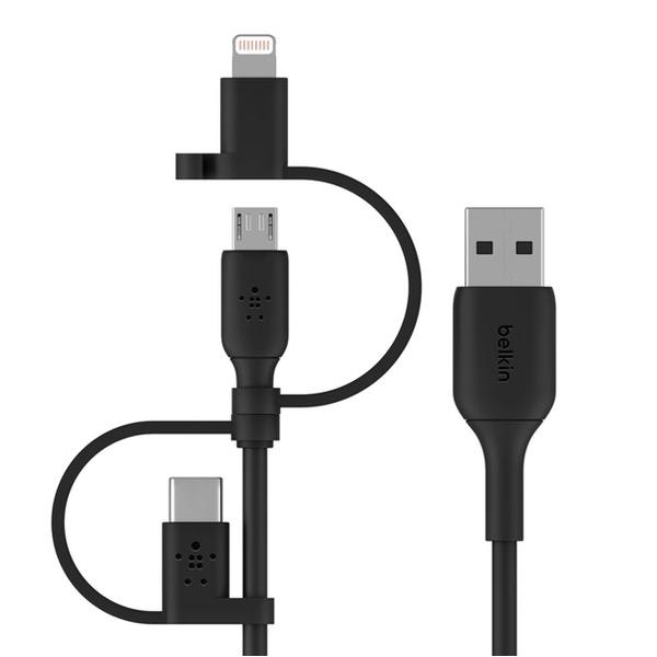 このユニバーサルケーブル1本でmicroUSB、USB-C、Lightningデバイスに対応しています。   【入数】 1点 CAC001bt1MBK