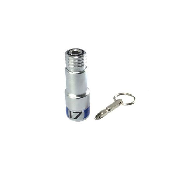 ビットが折れても市販ビットとワンタッチで交換できる18V対応、着脱タイプの電動・充電インパクト用ソケットです。 ビットがホルダー部の中で折れても内側からポンチ等で引き抜くことが可能です。 ソケットの携帯に便利なNO.2ビット式アダプターが付...