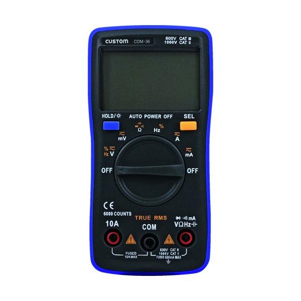 ■特徴 テストリード分離型としてはとても薄型です。 バックライト付で、暗い所でも安心です。 データホールド機能を搭載しています。 デジタルテスタ デジタルマルチメータ 電気測定器  【重量】 130g 【入数】 1台 CDM36
