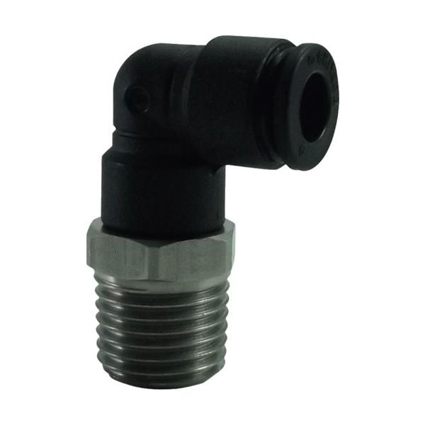 ■仕様 流体温度：-5〜60℃(空気)、5〜40℃(水)  ■材質 本体:ステンレス（SUS303）+難燃性ポリブチレンテレフタレート（PBT） シールゴム:ニトリルゴム（NBR） ●適合チューブ外径D(mm):6 ●接続口径:R1/4 ●...