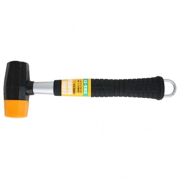 ●静音効果の高い樹脂ヘッド、対象物を傷めず打撃することが出来る。 ●特徴: ●ヘッド部:スチール＋樹脂、グリップ:エラストマー ●静音効果の高い樹脂ヘッド、対象物を傷めず打撃することが出来る。 ●落下防止コード取付金具付。 ●用途:外溝作業...