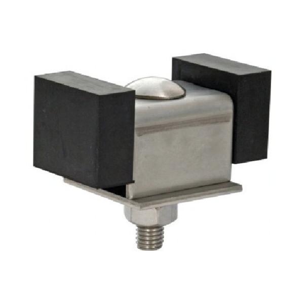 商品画像はイメージ画像です。実際とは異なる場合がございます。 ■特徴 車輪をゴムで受ける事で車輪の傷を防止します。  ■用途 ハンガーレールの内溝にネジで止め、扉の位置決めや、車の脱落止めに用います。  ■仕様 左右ゴム付き  ■材質 ステ...