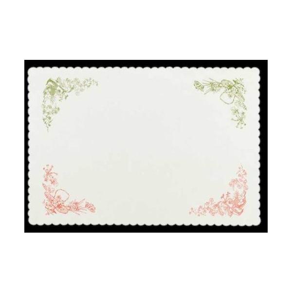 ■特徴 四隅にお花・花瓶を描いたのテーブルマットです。  ■用途 飲食店用の使い捨てテーブルマットとして。 和洋問わずに。  ■仕様 255×375   【入数】 1点 221010