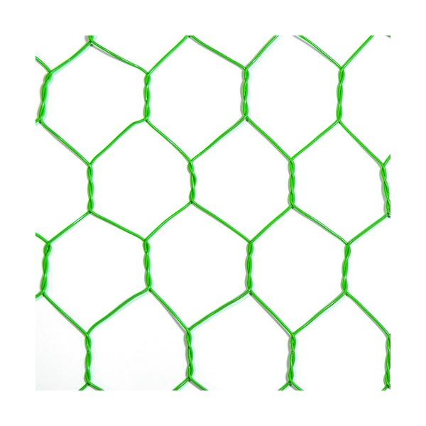 ■特徴 隣接する2本の線が捻り合わさって亀甲状に六角に網目を形成した金網です。 線の一部が破断しても破断部が裂け広がりづらい特性を持ち、軽量で目動きが少なく加工が簡単です。 ビニール被膜線（なまし鉄線に塩ビ樹脂を密着した線材）で編んだ金網で...