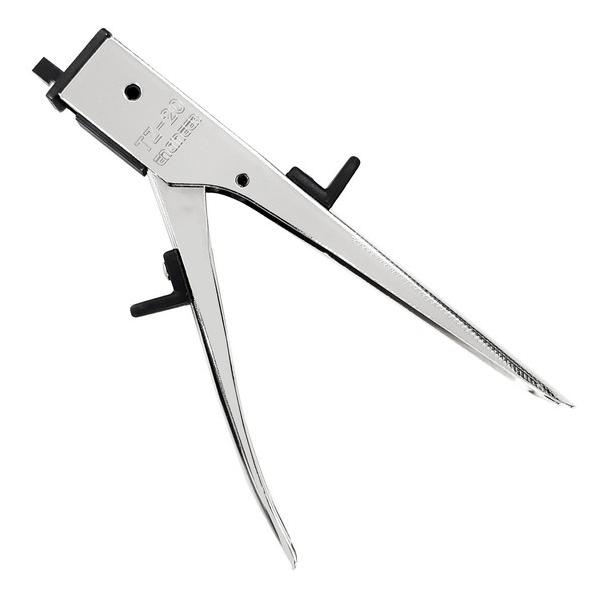 直線や曲線、角穴、丸穴の加工が簡単にできます。 収納時に便利な開き止め金具付です。 金属板を自在に切り抜き、切断できる金属切断工具（ハンドニブラー）です。 切り口の変形が少なく、綺麗に切断できます。 用途 薄鉄板、アルミ板、樹脂板などの切断...