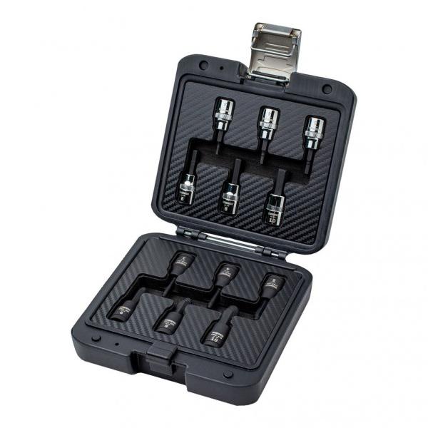 【商品説明】   ●潰れた六角穴付きボルトを叩かず外せるネジモグラ ソケットとヘックスソケットの各6個セット。   ●差込角9.5mmのソケットレンチで使用できます。   ●新設計の先端形状により、六角穴にガッチリ喰い込み、潰れた六角穴付き...