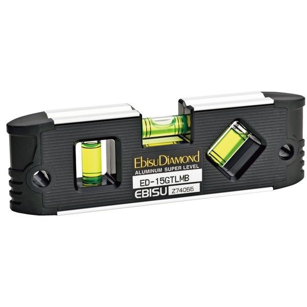 ■特徴 超強力磁石付で鉄骨工事に便利です。 測定基準面にV溝付でパイプなどが測定できます。 蓄光付で明るい所で光を蓄積して暗い所で数分間発光します。 大型フック穴付です。  ■用途 水平・垂直・45°の測定に。  ■材質 本体：アルミ合金押...