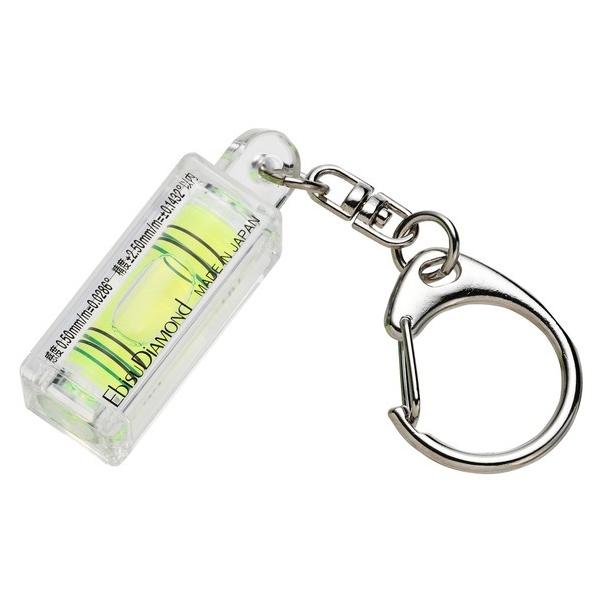 ■特徴 キーホルダー付きで、鍵を取り付けて測定できます。 小さくて携帯に便利です。  ■用途 水平の測定に。  ■仕様 4本線アクリル気泡管  ■材質 本体、気泡管:アクリル樹脂(PMMA) ポケットレベル・カードレベル  【サイズ】 15...