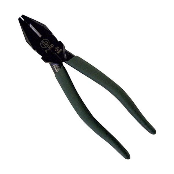 ●カチオン電着塗装でニッケルメッキの約10倍以上の防錆効果があります。 ●仕様:ペンチ ●呼び寸法(mm):200 ●重量(g):390 ●材質:炭素工具鋼(カチオン電着塗装) ●JIS規格 ●切断能力:銅線Φ3.2mm・硬線Φ3.2mm ...