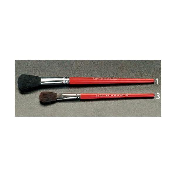 ●サイズ(幅):25.4mm ●毛丈:38.0mm ●全長:250mm ●ブラシ材質:山羊毛(ソフト) ●コード品番:EA109AZ-3   【サイズ】 25mm 【入数】 1 EA109AZ3